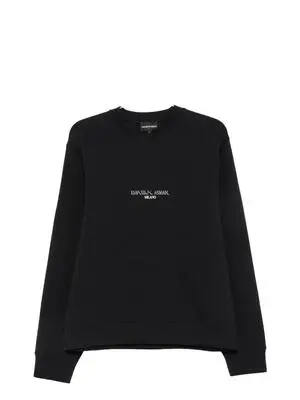 Emporio Armani Logo-print Cotton Sweatshirt - Black