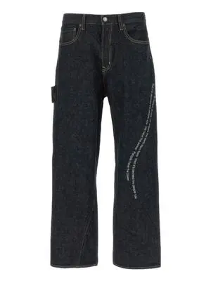 Undercover Belt-loop Jeans With Logo Patch - Black