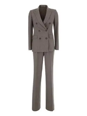 Tagliatore Pinstripe Double-breasted Suit - Gray