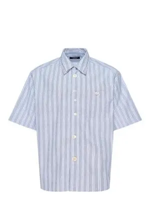 Undercover Layered Collar Striped Shirt - Blue