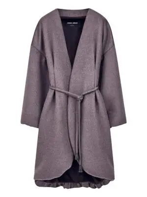 GIORGIO ARMANI Giorgio Armani Llama Wool Caban Coat With Deep V-Neckline