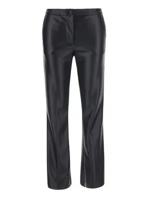 JUCCA High-rise Button-front Straight-leg Trousers - Black