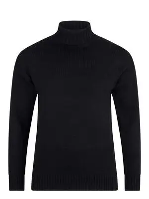 PAUL JAMES KNITWEAR Merino Wool Roll Neck Jumper - Black