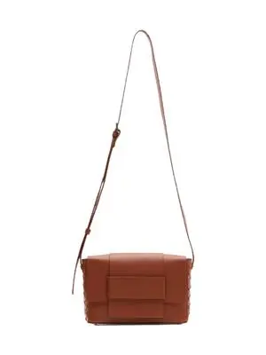 ÉCOTORIE Iris Crossbody Bag With Woven Panels - Brown