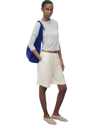 REFORMATION Sandy Satin Short - Ivory
