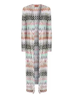 Missoni Cotton And Viscose Lamé Long Cardigan With Lace Motif - Multicoloured
