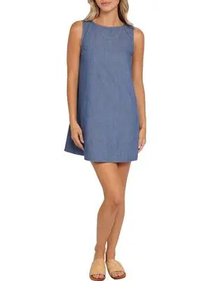 PETAL & PUP Nicklin Shift Minidress - Denim