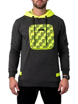 MACEOO Traveller Pullover Hoodie With Neon Accents - Grey