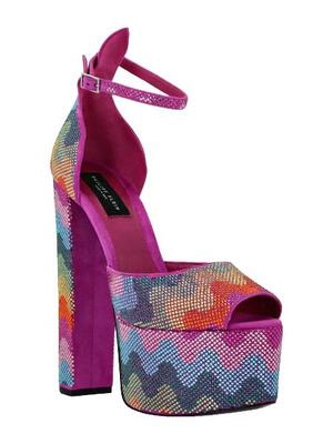 Philipp Plein Crystal Embellished Platform Sandals - Multicolor