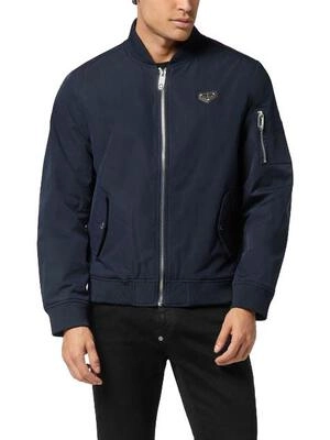 Philipp Plein Nylon Bomber Jacket - Navy