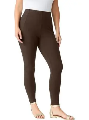 Roaman's Side Pocket Essential Legging - Chocolate