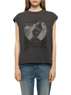 Zadig&Voltaire Cloe Graphic Cotton Tank - Carbone