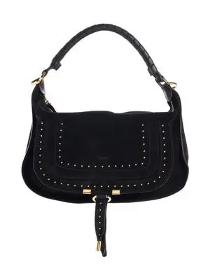 Chloé Marcie Suede Shoulder Bag - Black