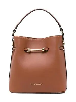 Strathberry Leather Bucket Bag - Brown