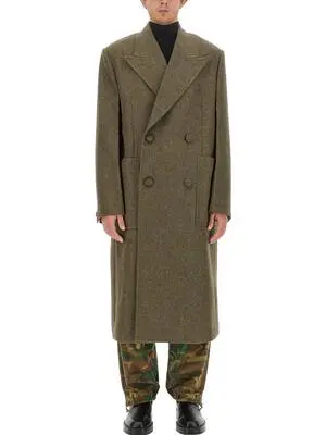 Givenchy Oversize Double Breasted Wool Coat - Green