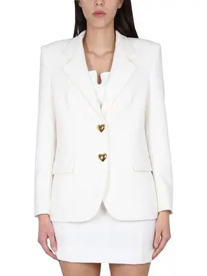 Moschino Single-breasted Jacket With Heart Detail - White