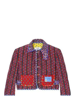 Celine Patchwork Silk And Cotton Jacket - Red