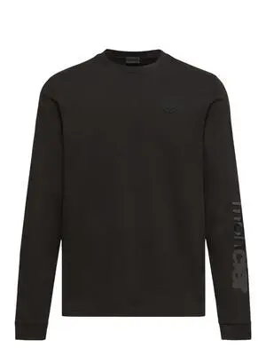 Moncler Cotton Jersey Long Sleeve T-shirt - Black