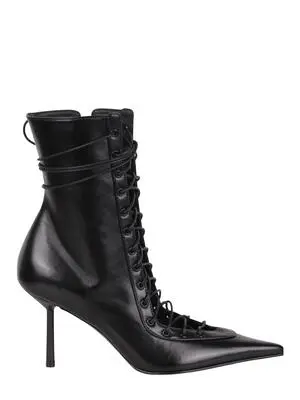 LE SILLA 140mm Leather Lace-up Pumps - Black
