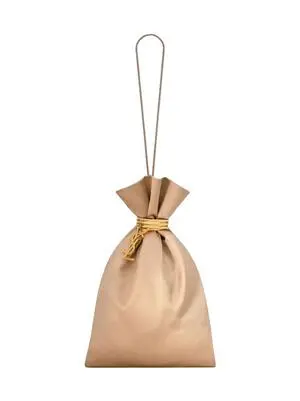 Saint Laurent Evening Logo Plaque Pouch - Nude