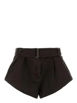 MAGDA BUTRYM Magda Butrym Belted Pleated Denim Shorts