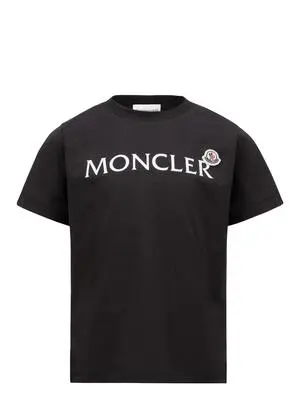 Moncler Logo Cotton T-shirt - Black