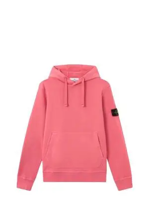Stone Island Regular-fit Hooded Sweatshirt With Pouch Pocket - Geranium