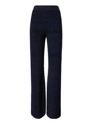 Missoni Zigzag Knit Trousers - Navy Blue