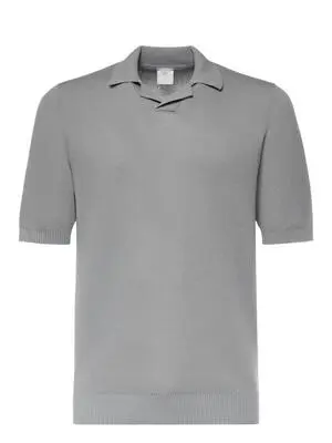 Eleventy Short-sleeve Knit Polo Top - Grey
