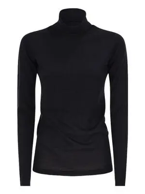 Fabiana Filippi High Neck Long Sleeve Sweater - Black