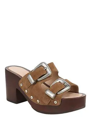 Veronica Beard Studded Platform Sandals - Chestnut