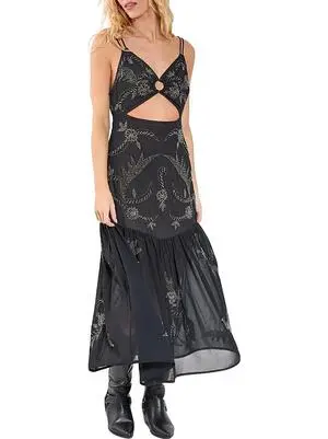 NASTY GAL Nasty Gal Ring Cut Out Embellished Maxi Dress