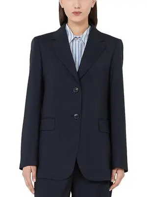 Max Mara Max Mara Studio Mstassenzi Wool Blazer Navy