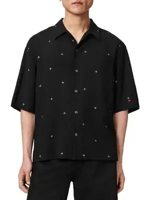 ALLSAINTS Card Suit Pattern Shirt - Black