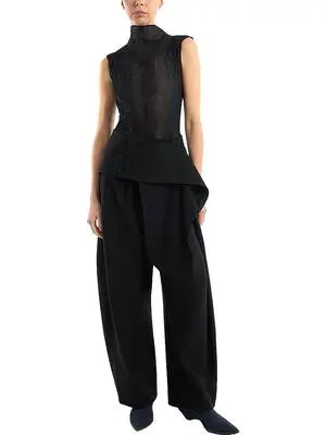 Issey Miyake Issey Miyake Off-White Grainy Pants Black