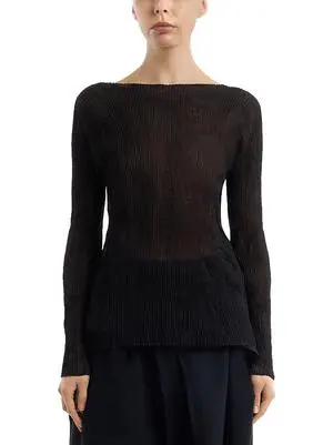Issey Miyake Chiffon Twist Top - Black
