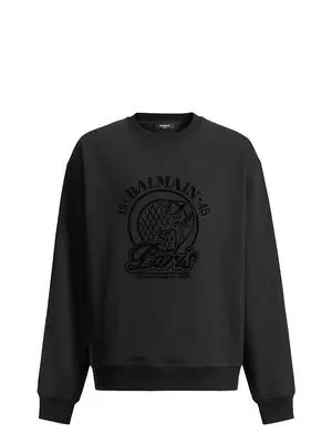 Balmain 1945 Crewneck Logo Sweatshirt - Black/black