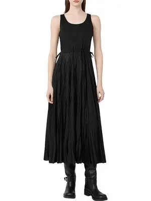 Max Mara Pleated Midi Dress - Black