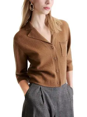 Marella Wool And Cashmere Shacket - Camel