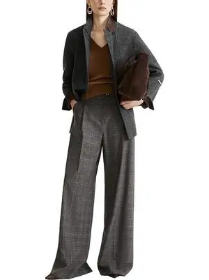 MARELLA Marella Mlscarena Plaid Wide-Leg Trousers