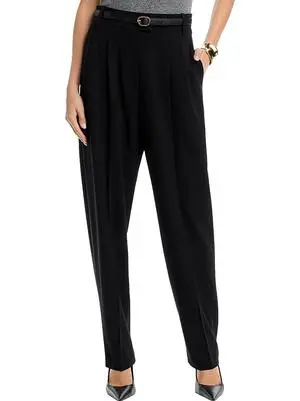 Michael Kors Dru Tapered Pleat Trousers - Black