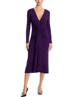 Michael Kors Draped Long Sleeve Dress - Amethyst