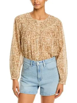 Paige Zoia Smocked Blouse - Bone Multi