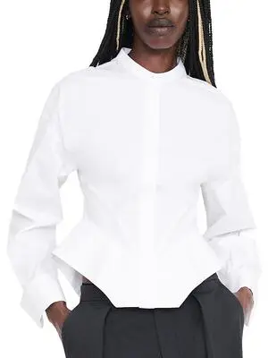 Staud Rhys Flared Hem Blouse - White
