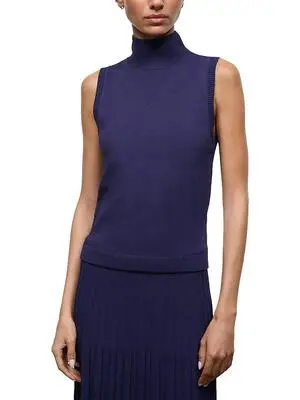 STAUD Montclair Mock Neck Sleeveless Sweater