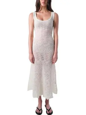 PARKER ZINN Parker Zinn Vaughn Pointelle Dress Ivory