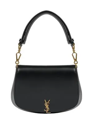 Saint Laurent Mini Voltaire Leather Handbag - Black