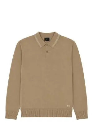 Paul Smith Maglia Polo In Lana Merino Brown