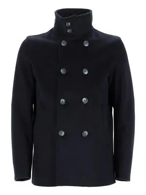 Herno Double-breasted High Neck Coat - Blue