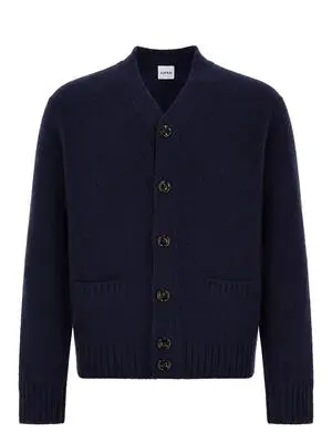 Aspesi V-neck Cardigan With Button Detail - Blue